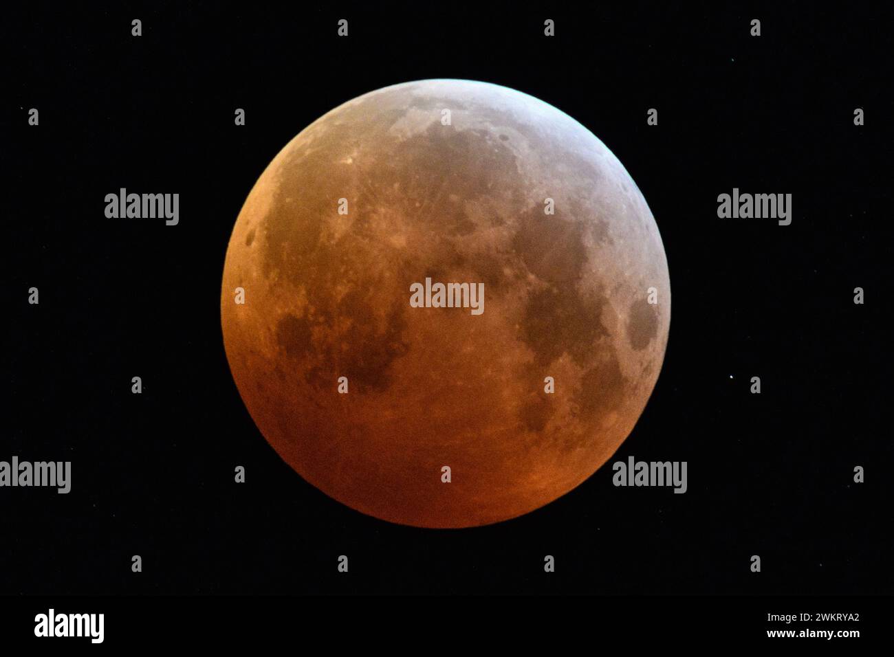 Eclipse of the super moon, lunar eclipse, red supermoon, blood moon / Blutmond, red orange full ...