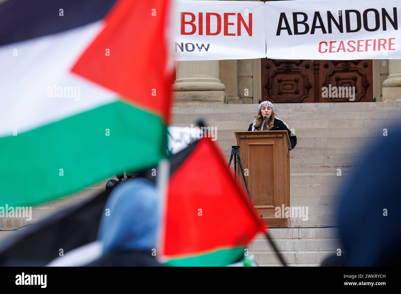 Lansing, USA. 16th Feb, 2024. Michigan State University student Saba ...