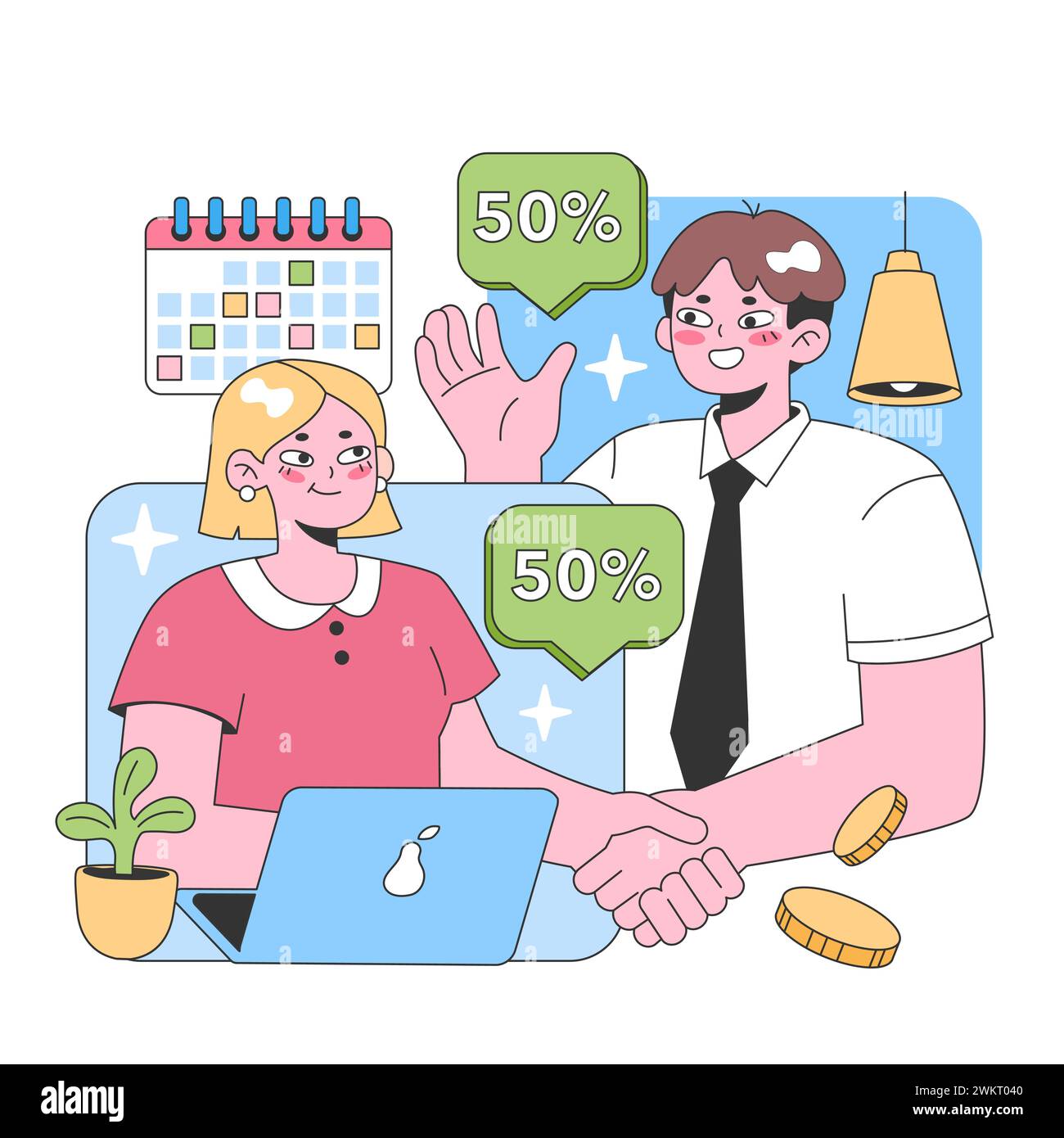 Finalizing the deal Stock Vector Images - Alamy