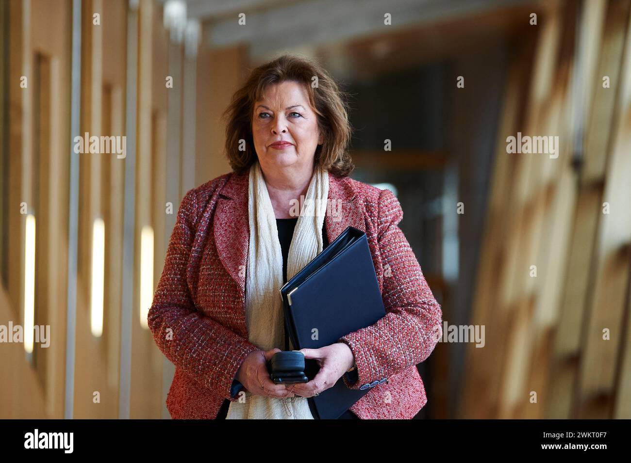 Edinburgh Scotland, UK 22 February 2024. Cabinet Secretary for Transport Fiona Hyslop MSP at the ...