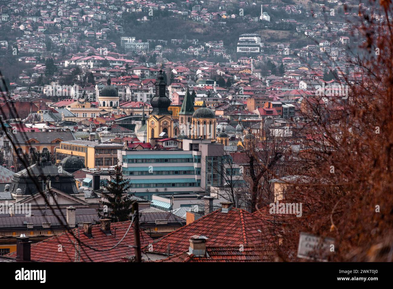 Sarajevo - Bosnia and Herzegovina - 11 FEB 2024: Aerial view of ...