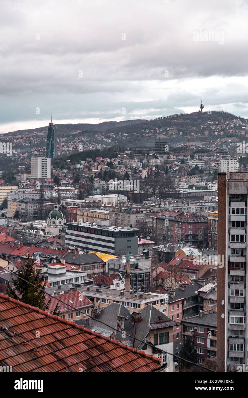 Sarajevo - Bosnia and Herzegovina - 11 FEB 2024: Aerial view of ...