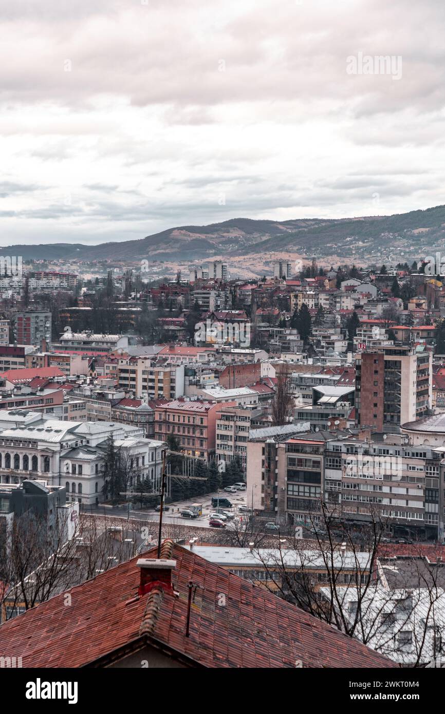 Sarajevo - Bosnia and Herzegovina - 11 FEB 2024: Aerial view of ...