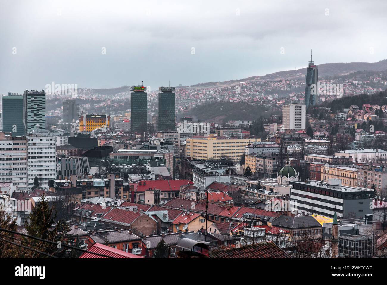 Sarajevo - Bosnia and Herzegovina - 11 FEB 2024: Aerial view of ...