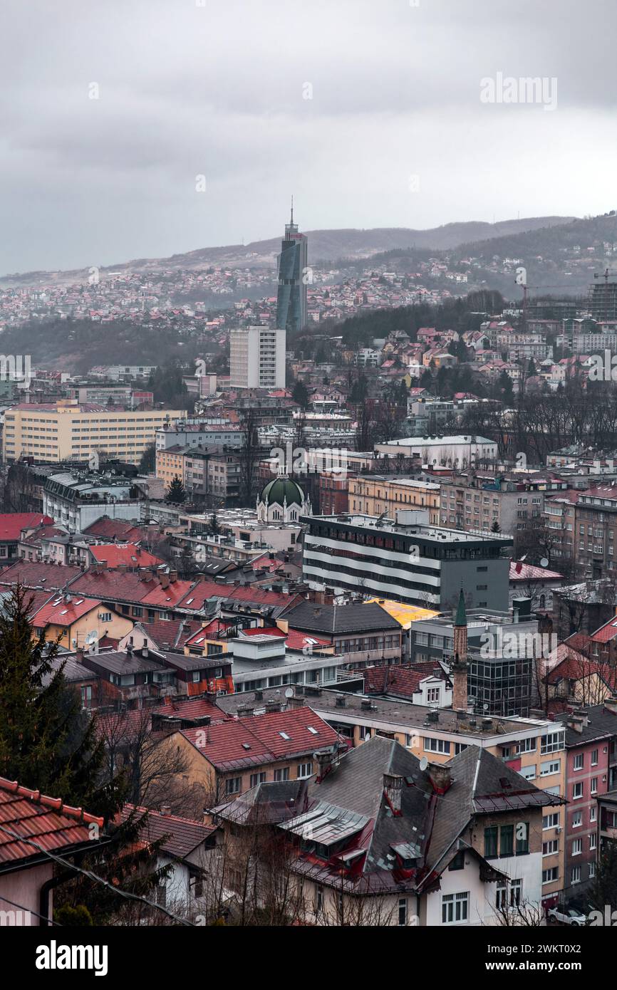 Sarajevo - Bosnia and Herzegovina - 11 FEB 2024: Aerial view of ...