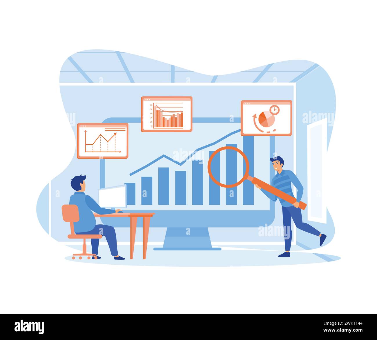 Monitor management graph on Stock Vector Images - Alamy