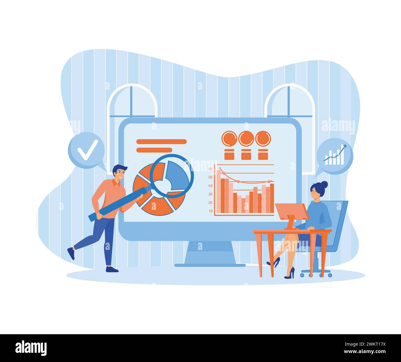 Business financial investment with team of business people working on ...