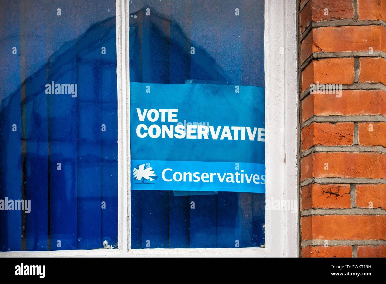 Vote Conservative posters at Rayleigh HQ Stock Photo - Alamy