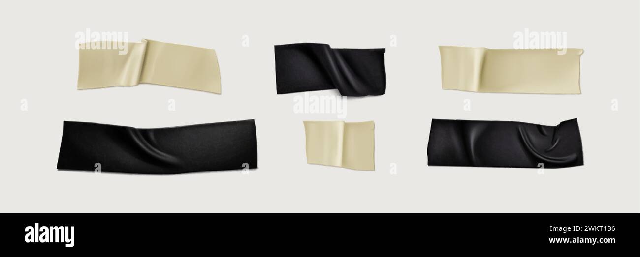 Adhesive tape pieces set isolated on background. Vector realistic ...