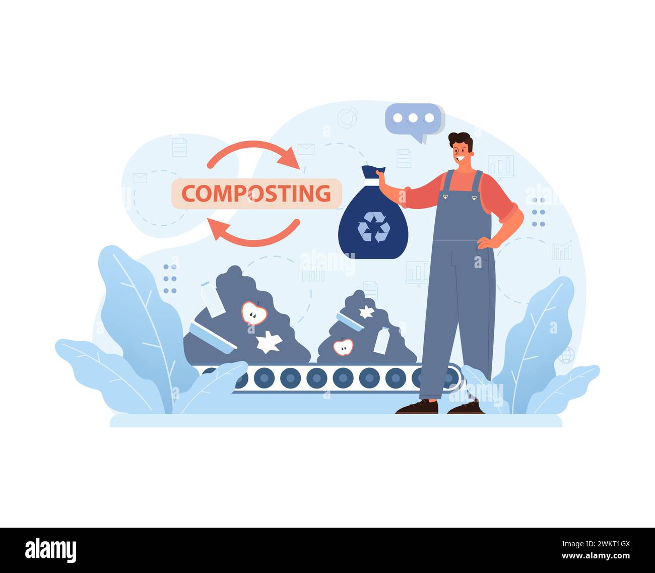 Man proudly showcasing the composting process, turning waste into fertile soil for urban farming ...