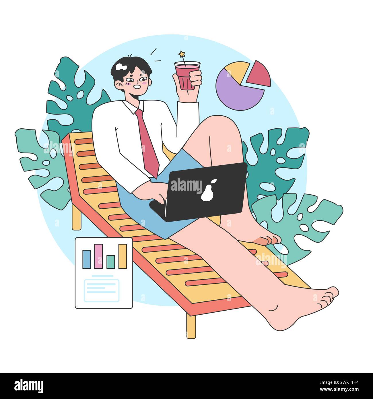 Bleisure travel. Business and sightseeing trip. Workation, digital ...