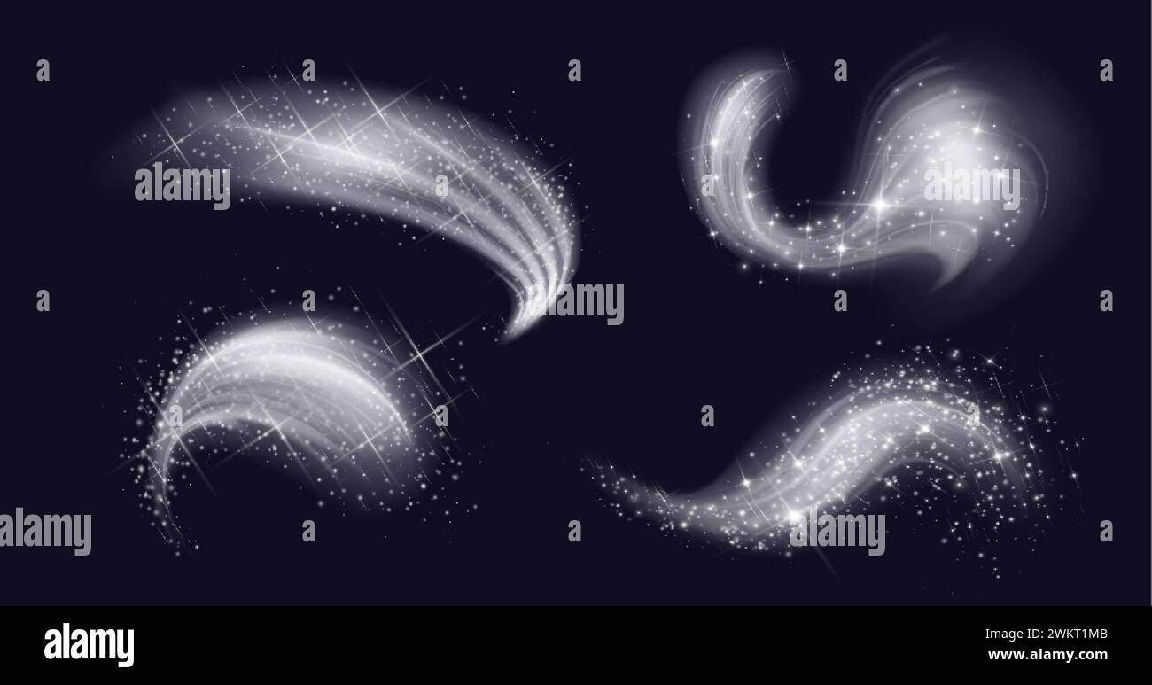 White swirl fragrance wind spraying with glow effect and snow particles ...