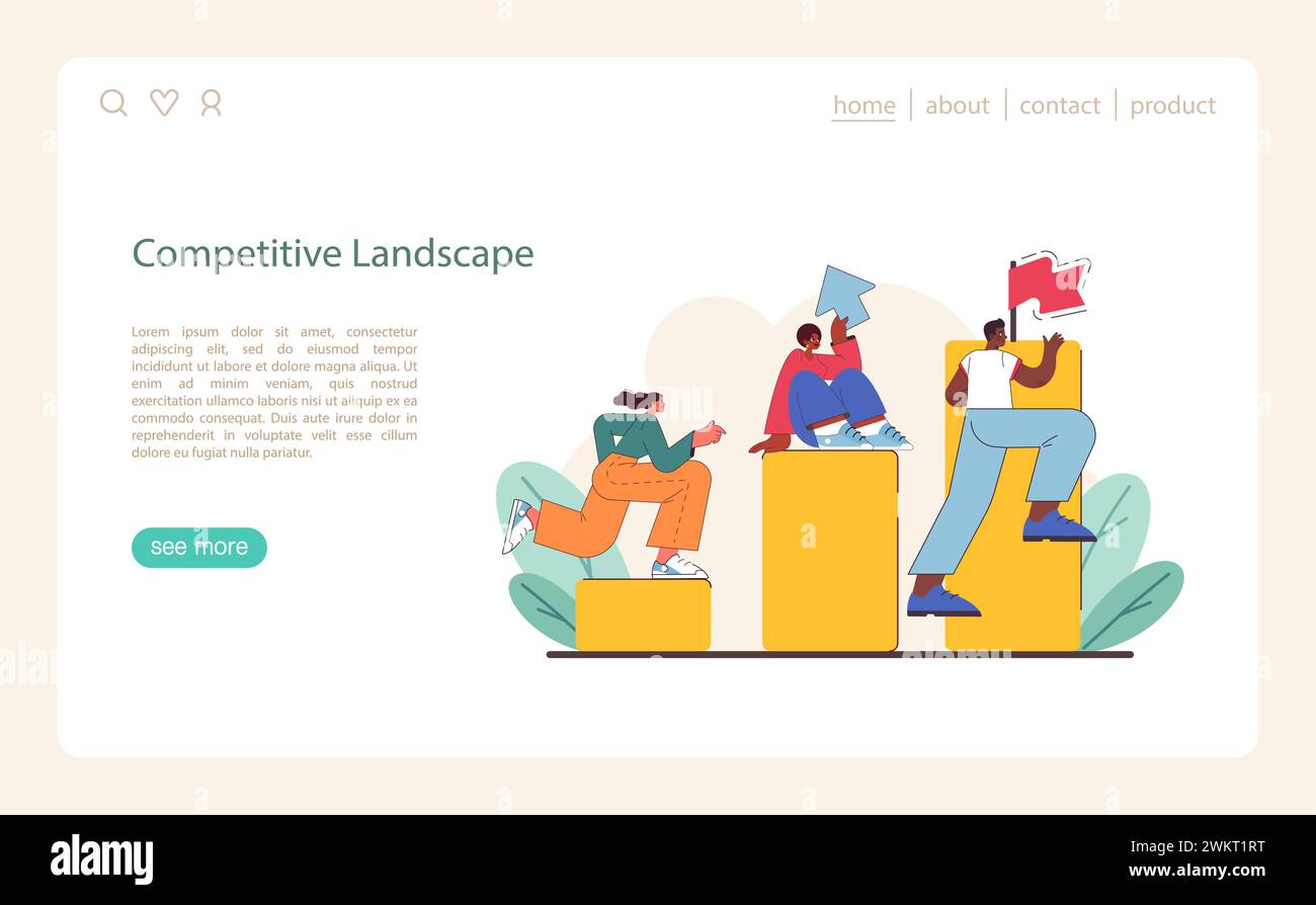 Competitive Landscape concept. Firms climb market ranks as they ...