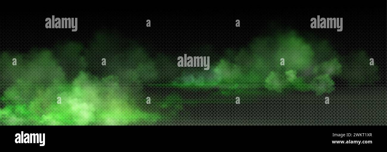 Green toxic smoke cloud with overlay effect on transparent background ...