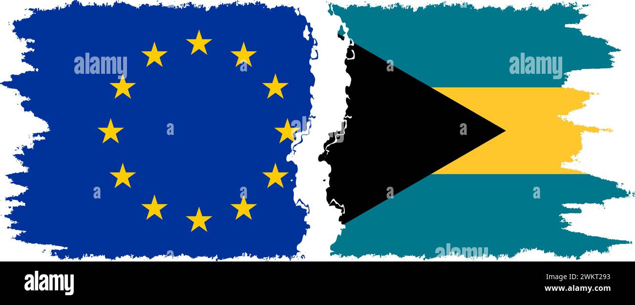 Bahamas and European Union grunge flags connection, vector Stock Vector ...