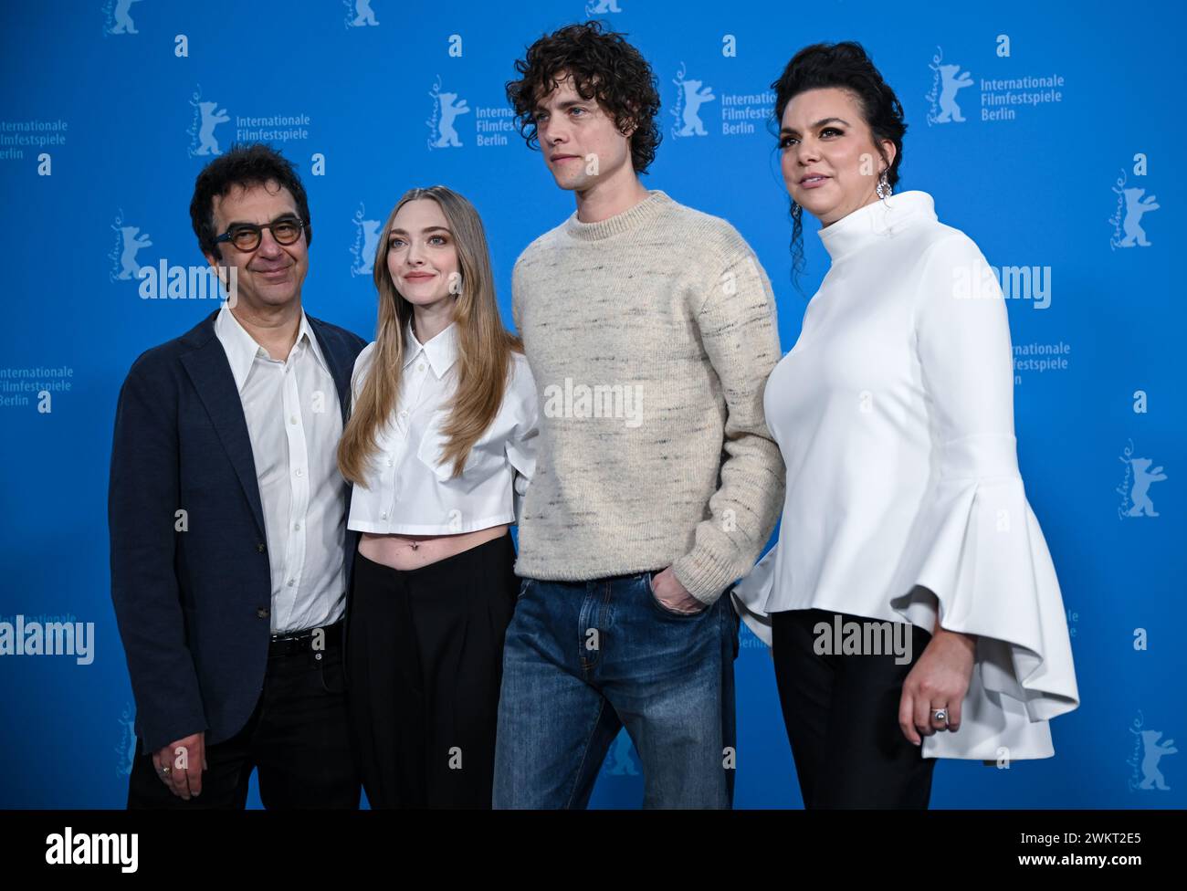 Berlin, Germany. 22nd Feb, 2024. Atom Egoyan (l-r), director, Amanda ...