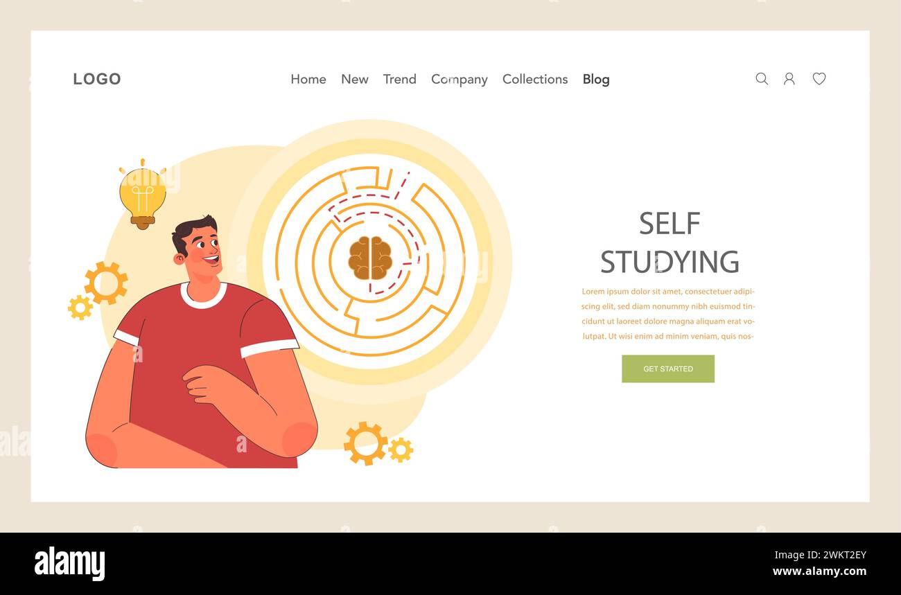 Positive psychology web banner or landing page. Positive thinking and ...