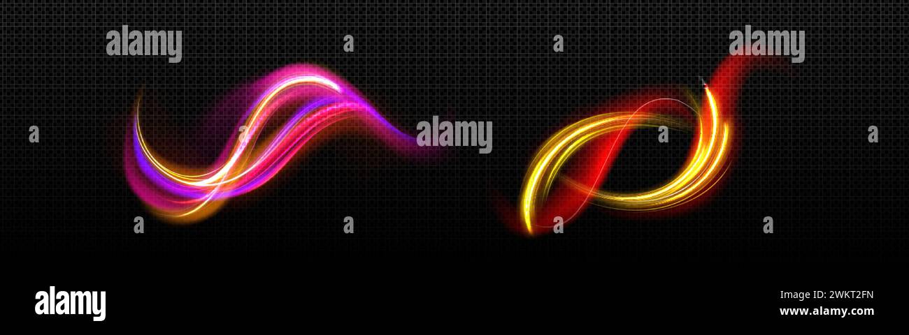Neon color light effects set isolated on transparent background. Vector ...
