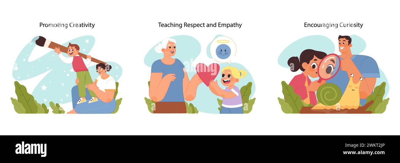 Child development set. Kids improving creativity and emotional ...