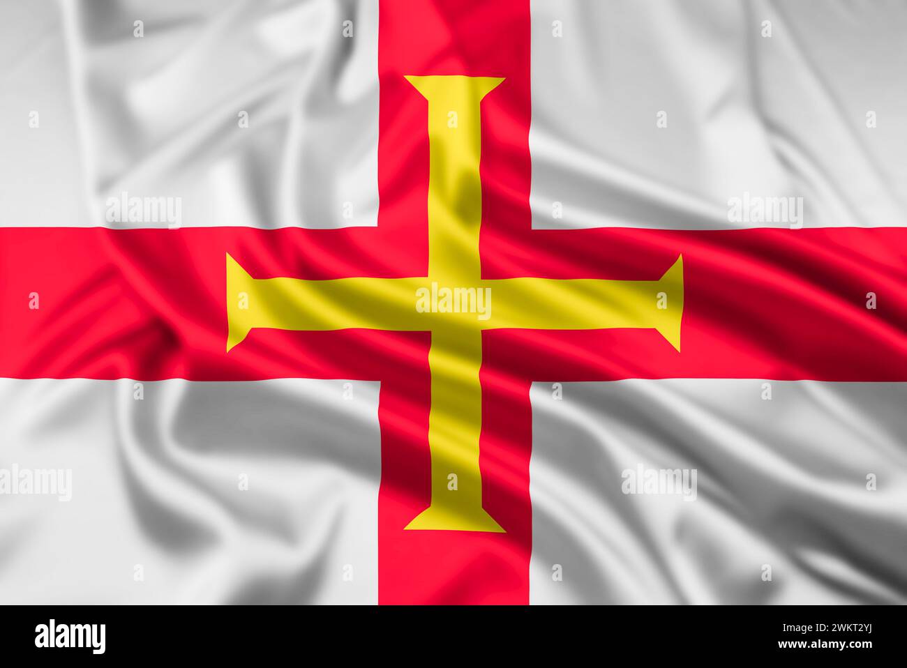 The Flag of the UK Crown Dependency of The Bailiwick of Guernsey Stock ...
