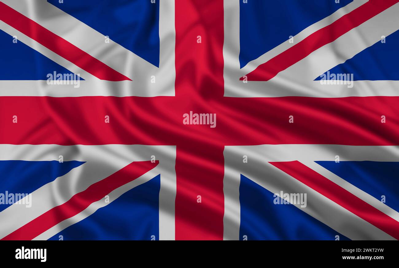 The British Union Flag, or The Union Jack, rippled Stock Photo - Alamy