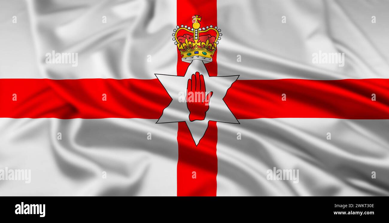 The Northern Irish Flag, Rippled Stock Photo - Alamy