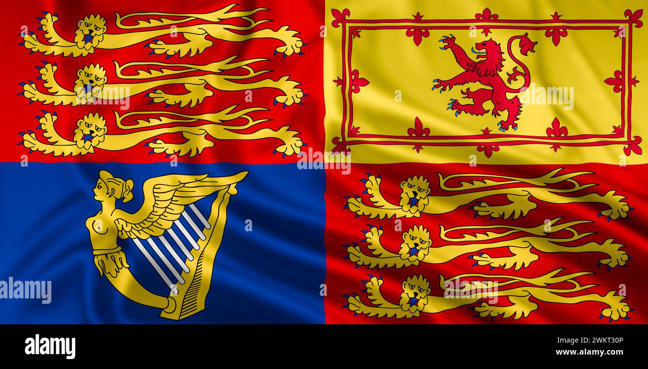 The British Royal Standard of the United Kingdom Rippled Stock Photo ...