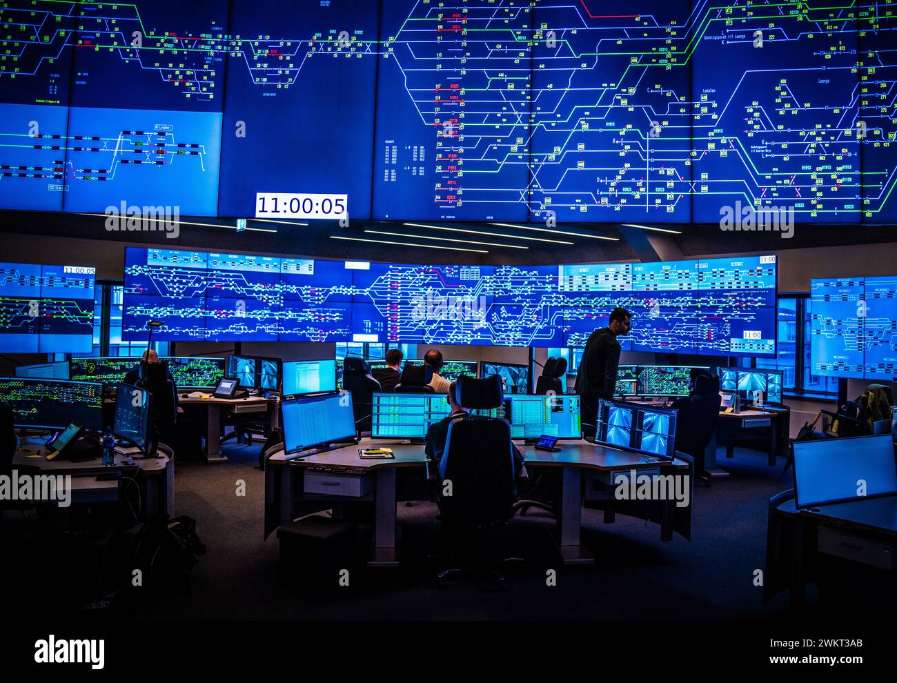 Oslo 20240222.The control room in the train control center in Bane Nor ...