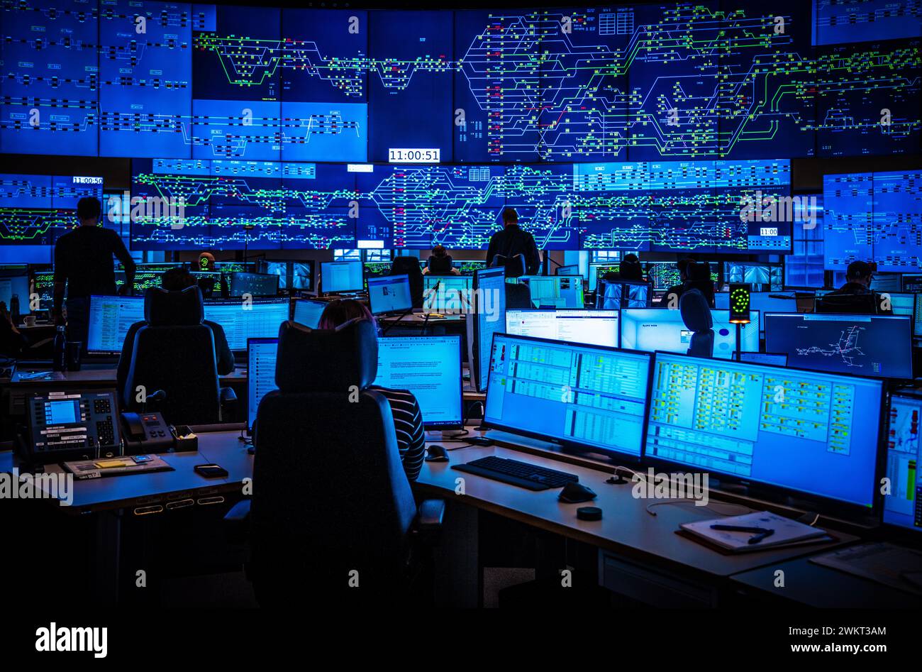 Oslo 20240222.The control room in the Togledersentralen I Bane nor is a ...