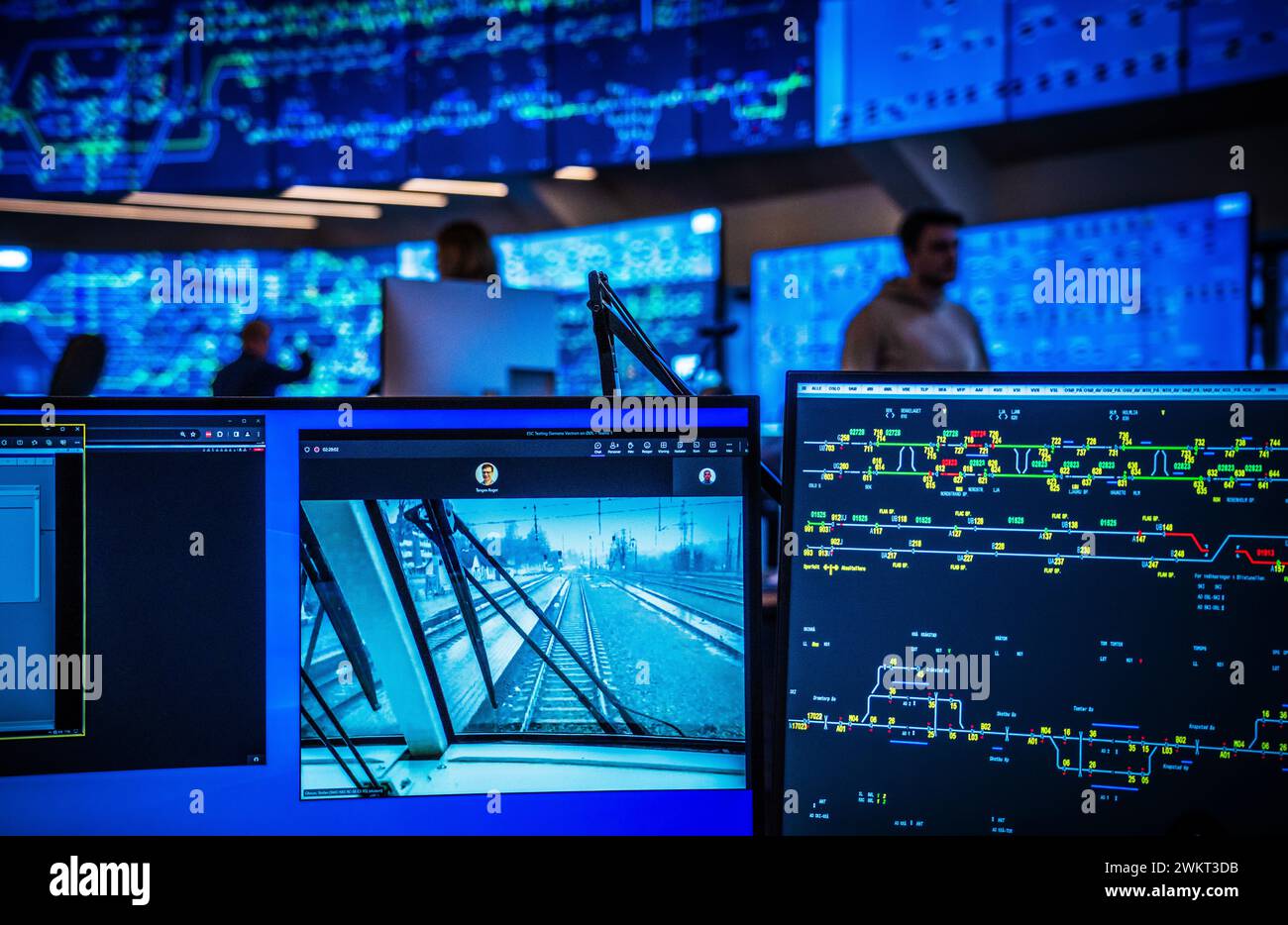 Oslo 20240222.The control room in the Togledersentralen I Bane nor is a ...