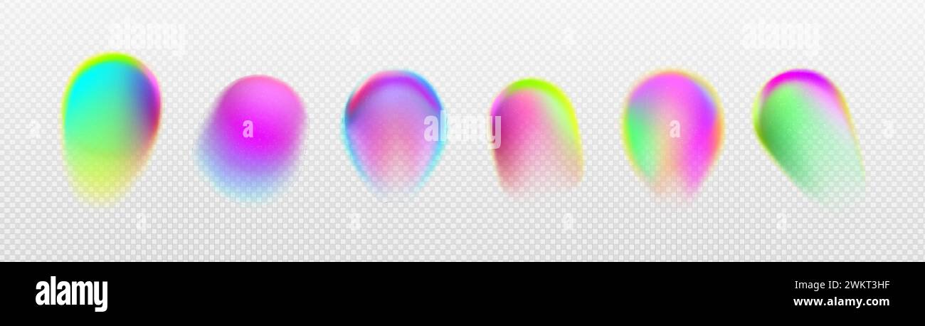 Abstract color gradient spots set isolated on transparent background ...