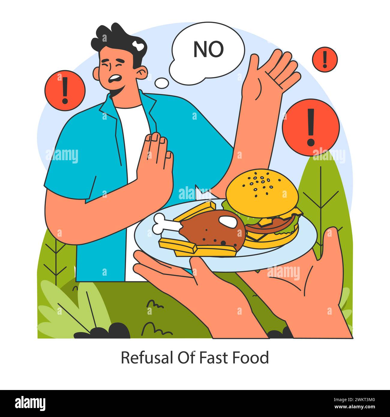 Dopamine fasting concept. Choosing health over fast food. Conscious ...