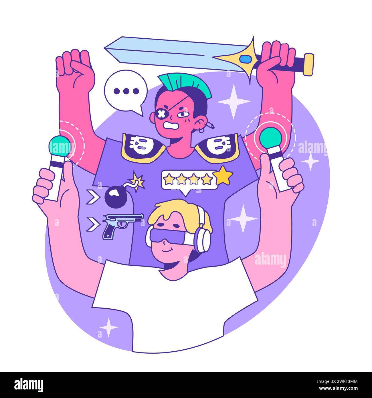 Metaverse. VR futuristic technology. Digital environment or online ...