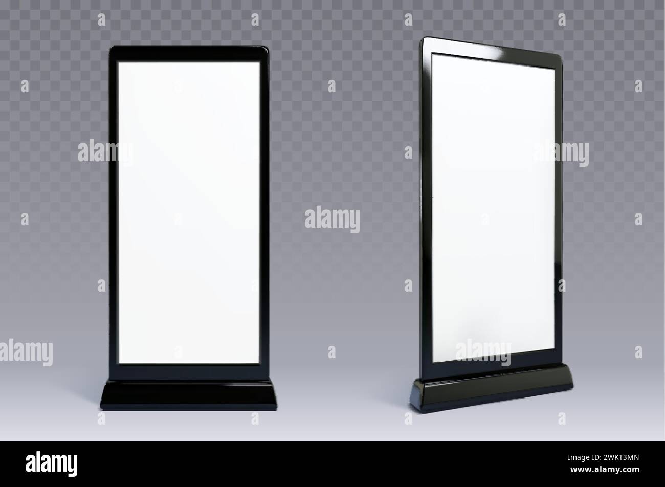 LCD display for outdoor advertising isolated on transparent background. Vector realistic ...