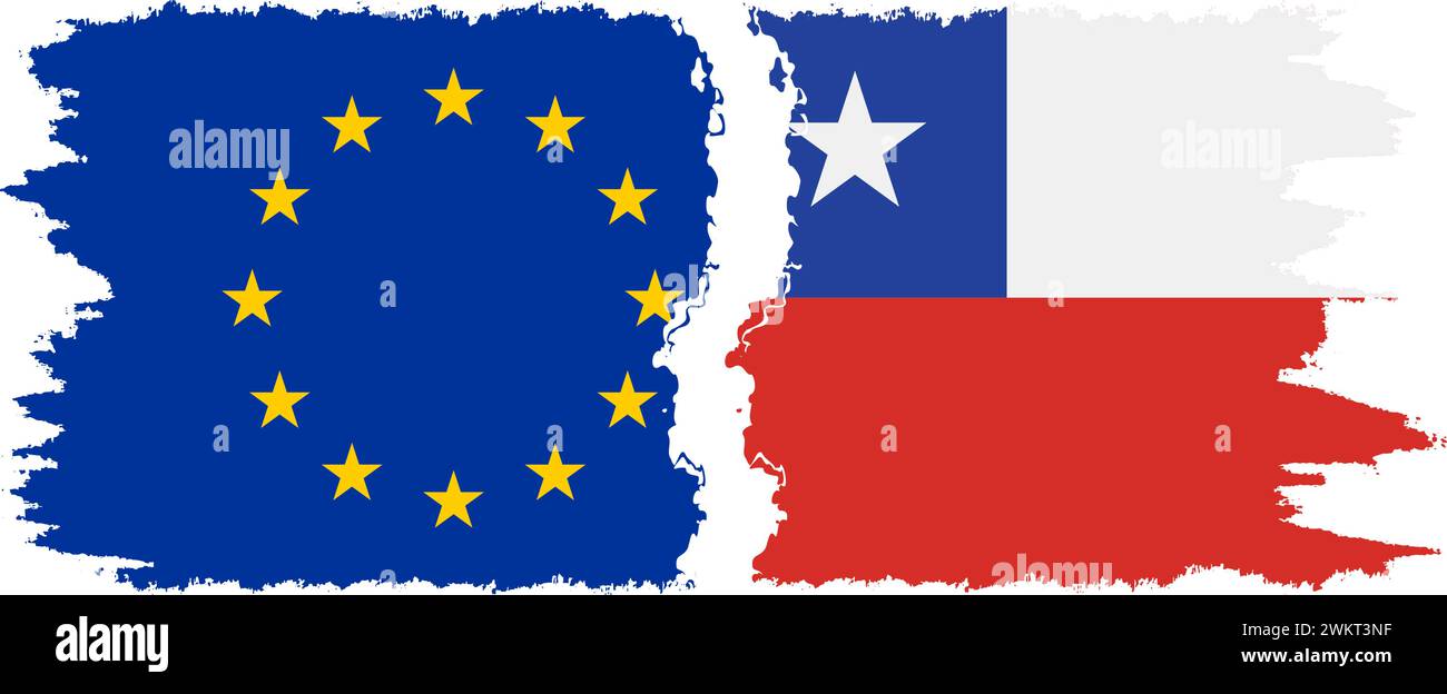 Chile and European Union grunge flags connection, vector Stock Vector ...