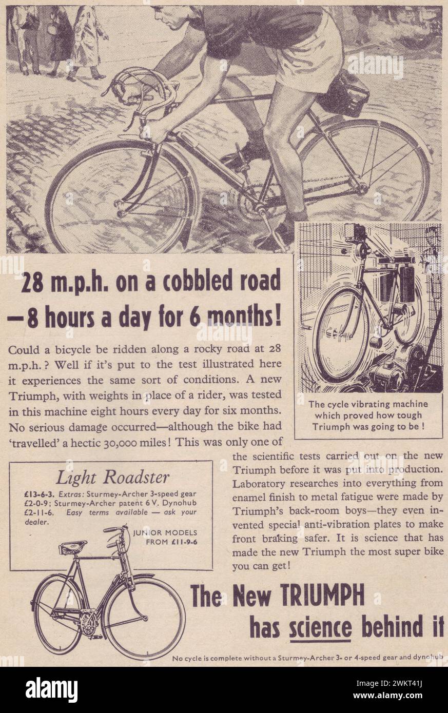 Vintage bicycle advert hi-res stock photography and images - Alamy