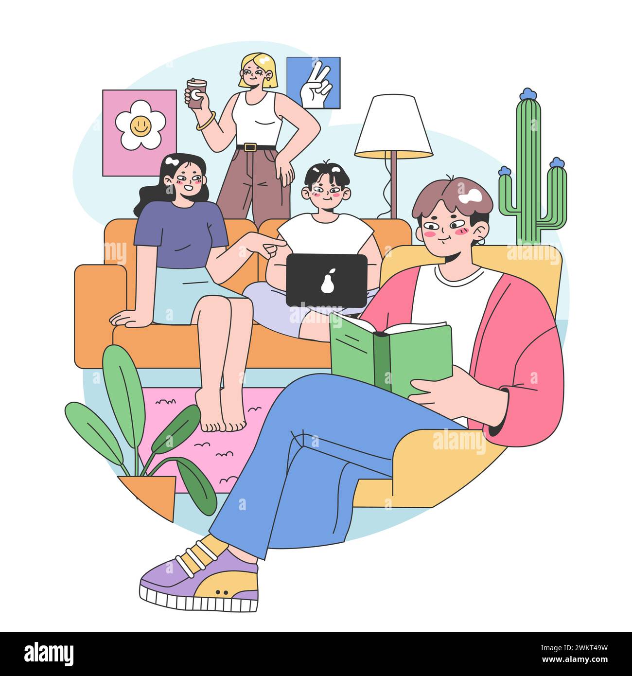 Co living vector Stock Vector Images - Alamy