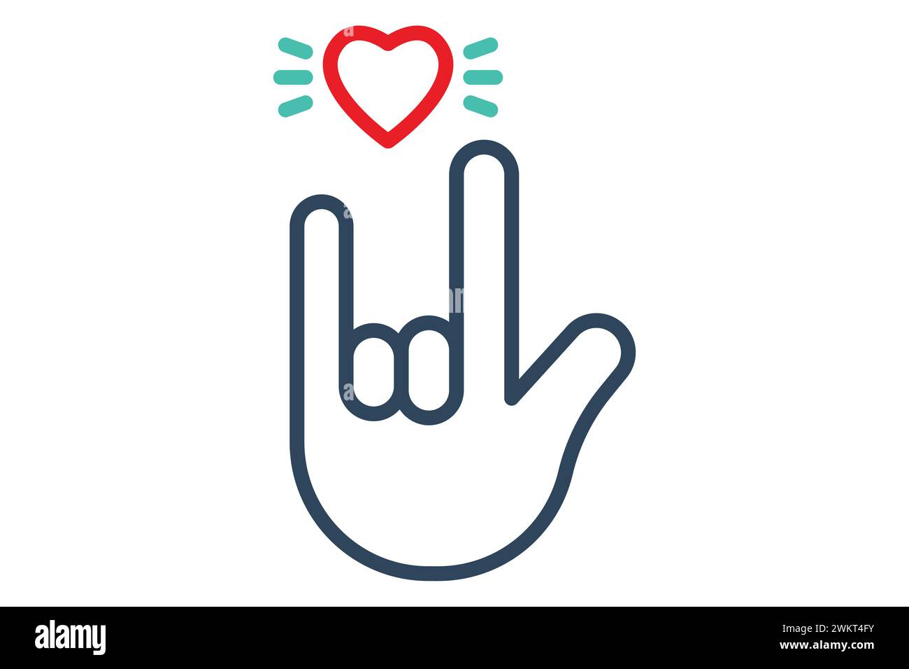 Sign language i love you line drawing hi-res stock photography and ...