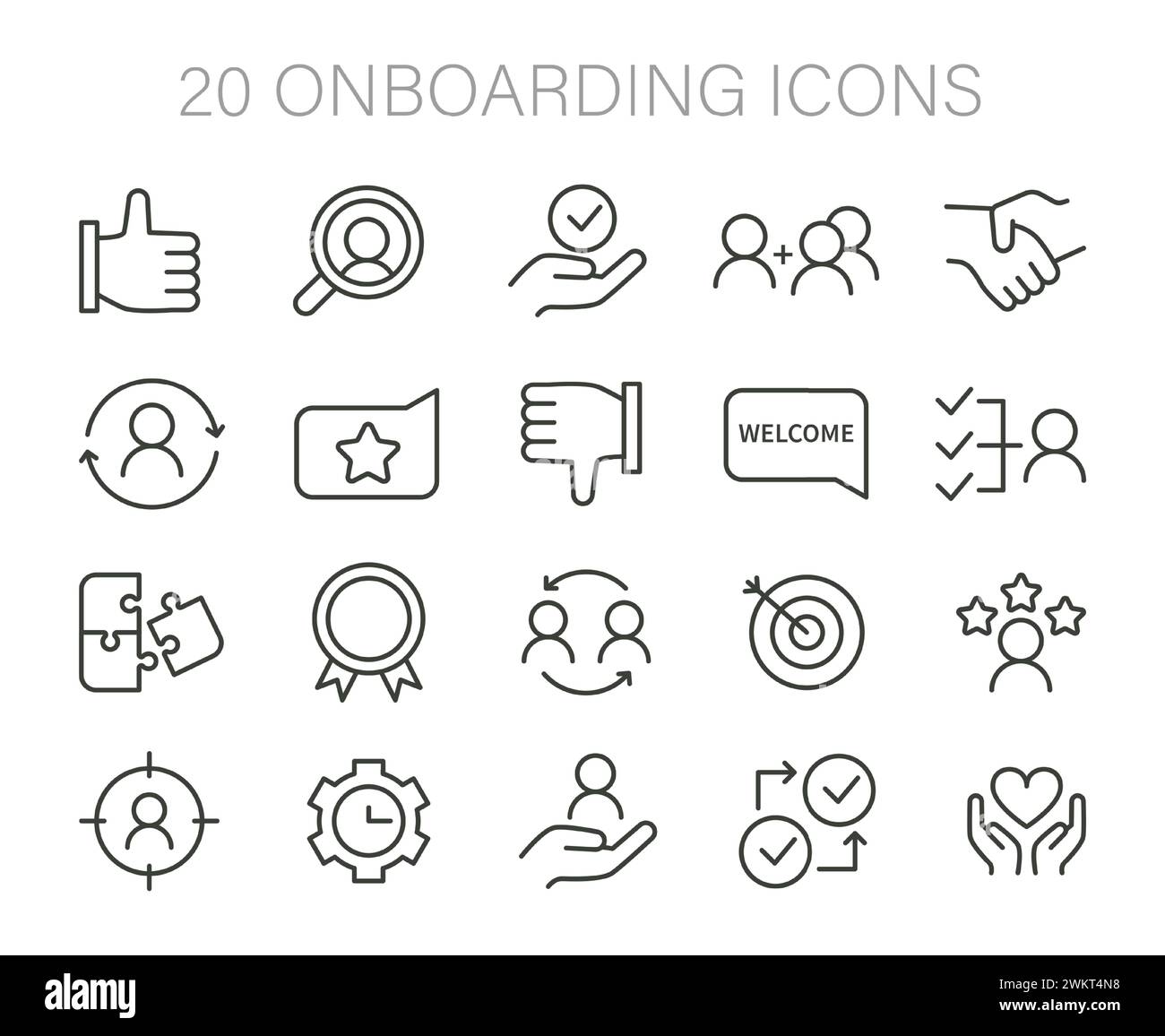 Onboarding Icons Set Icons Depicting Key Steps In Welcoming And
