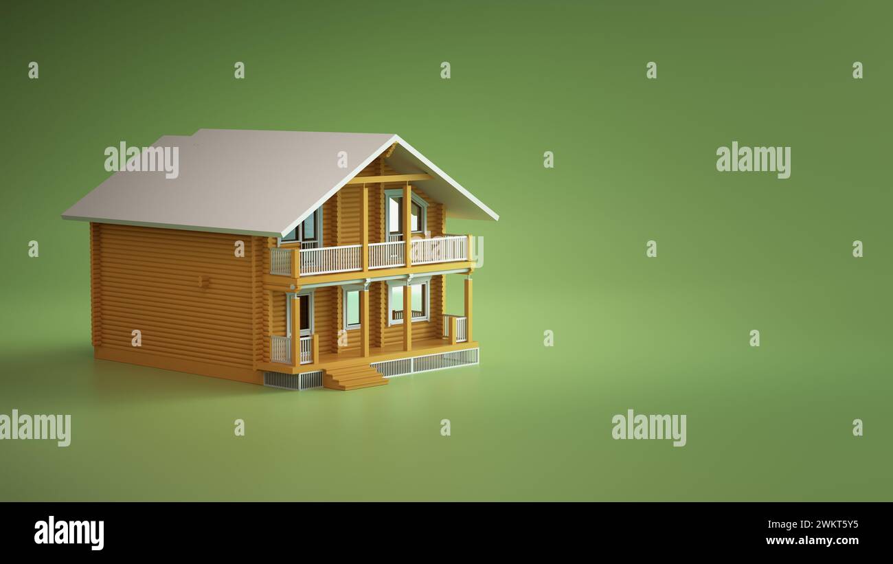 Big House on Green Studio Background. Buying new home for family ...