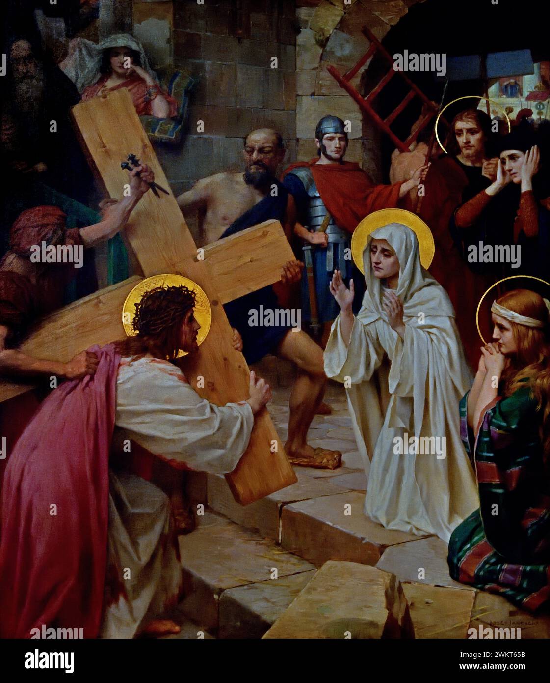 One of the Seven Sorrows of the Virgin by Jozef Janssen 1854-1939 The ...