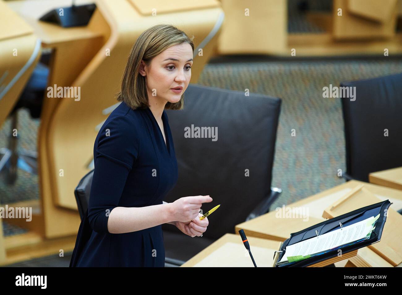 Edinburgh Scotland, UK 22 February 2024. Cabinet Secretary for Wellbeing Economy, Net Zero and ...