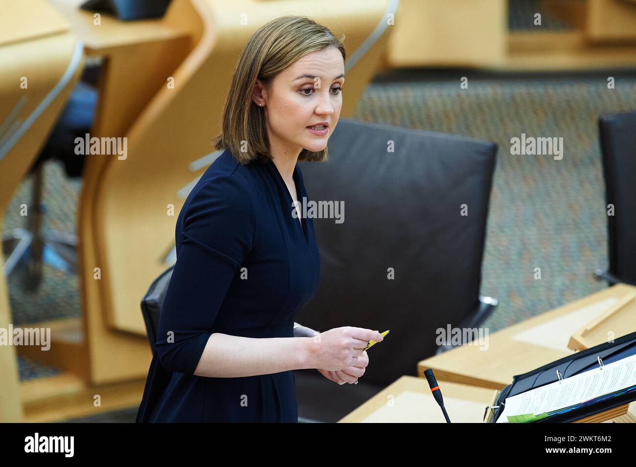 Edinburgh Scotland, UK 22 February 2024. Cabinet Secretary for Wellbeing Economy, Net Zero and ...