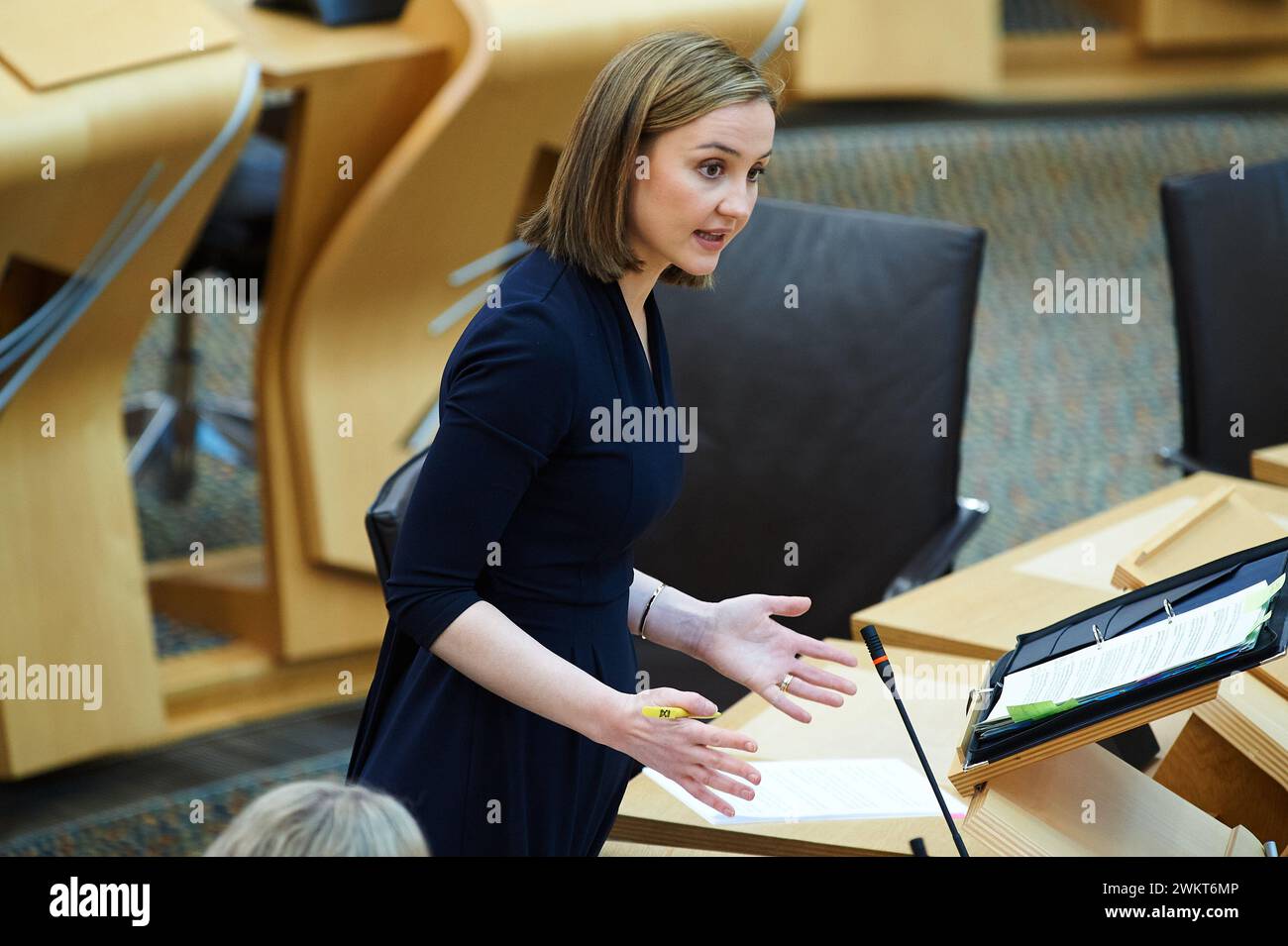 Edinburgh Scotland, UK 22 February 2024. Cabinet Secretary for Wellbeing Economy, Net Zero and ...