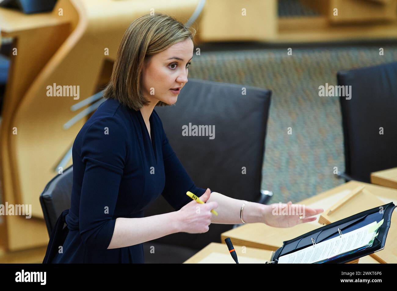 Edinburgh Scotland, UK 22 February 2024. Cabinet Secretary for Wellbeing Economy, Net Zero and ...