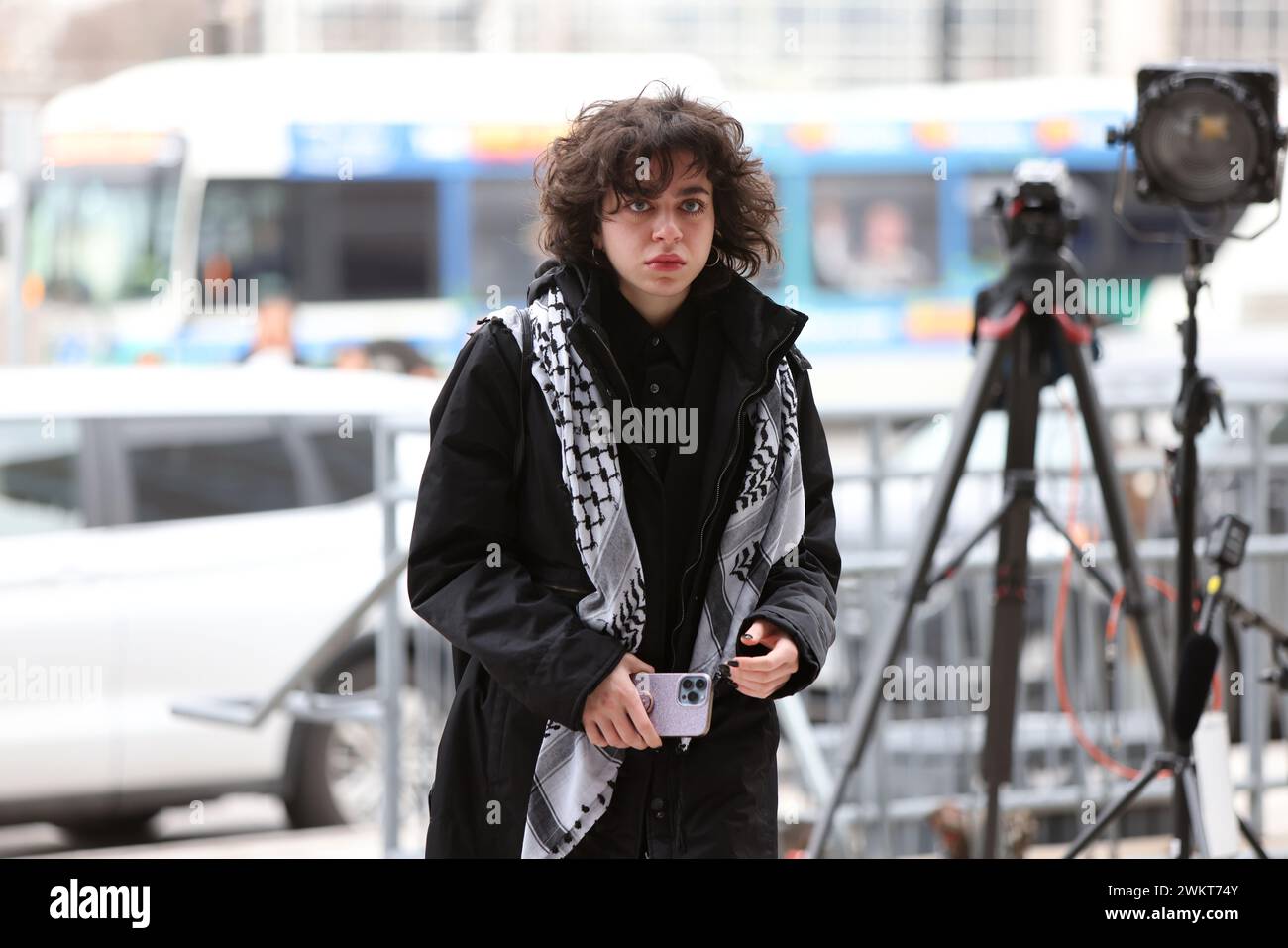London, Canada. 22nd Feb, 2024. A supporter of the Afzaal family arrive ...