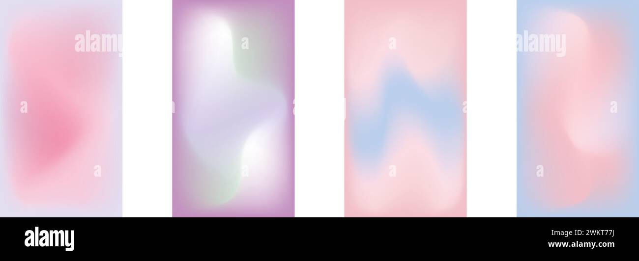 Set of gradients in pastel colors. Templates for mobile application ...