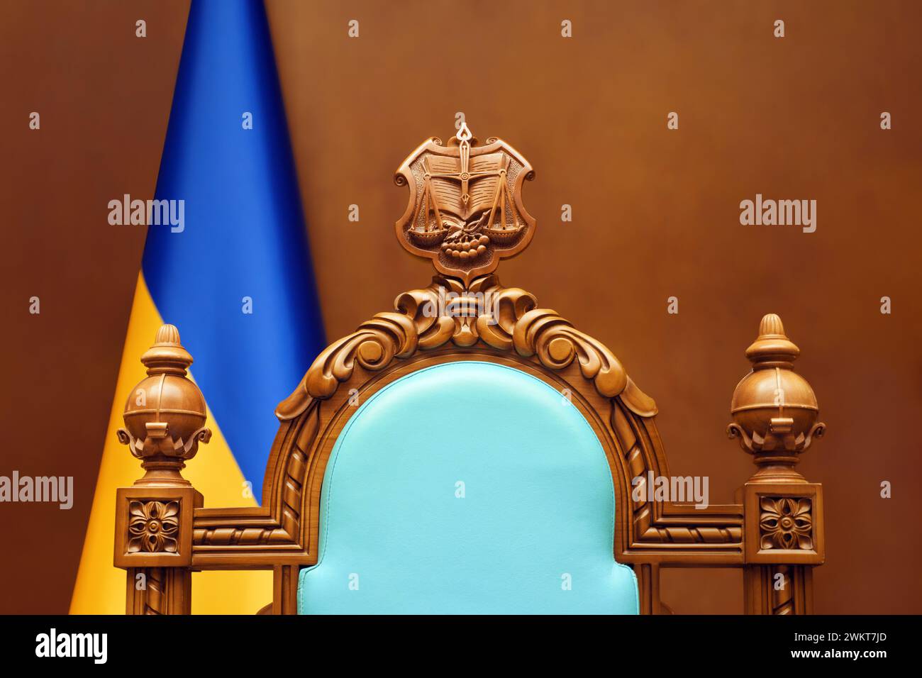 Constitutional Court of Ukraine law justice system. Empty chair judge ...