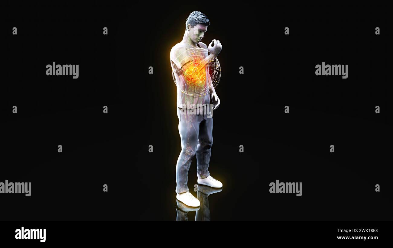 Woman elbow pain 3d animation hi-res stock photography and images - Alamy