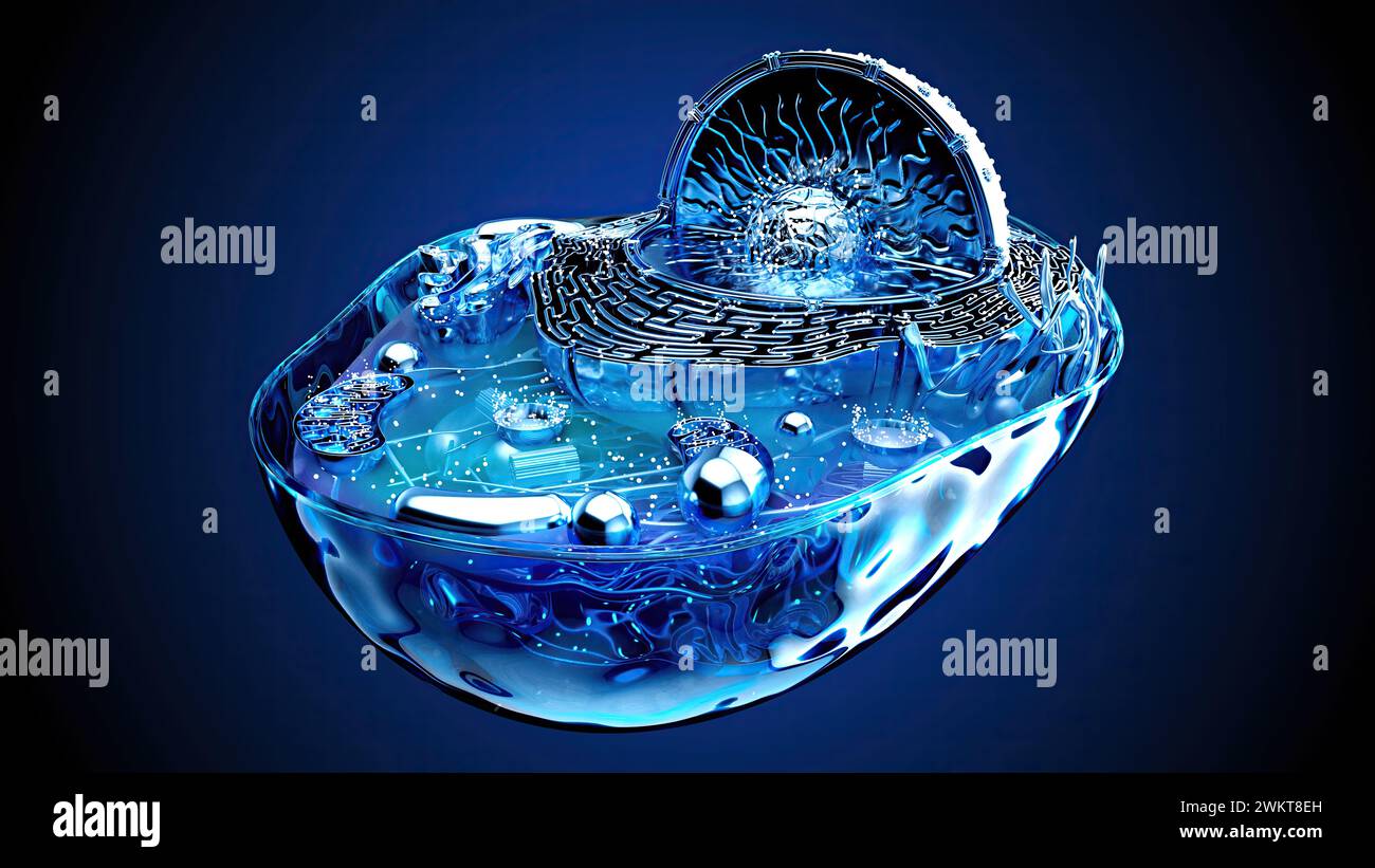 Abstract illustration of the biological cell Stock Photo - Alamy